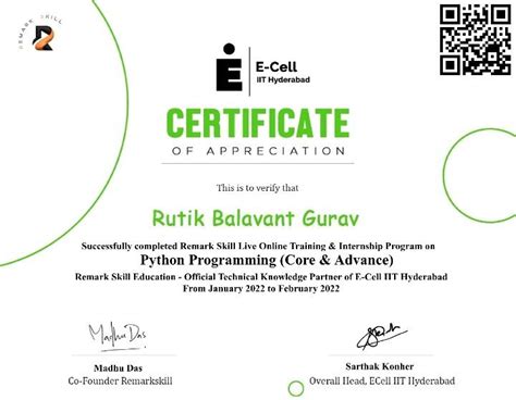 Rutik Gurav On Linkedin Pythonprogramming Certification
