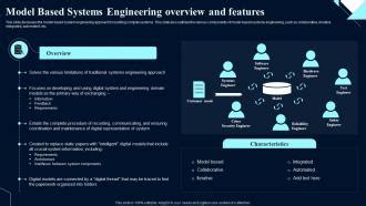 Model Overview And Features System Design Optimization Systems Engineering MBSE PPT Slide
