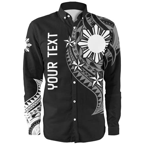 Philippines Filipinos Custom Personalised Long Sleeve Shirt Tatau White