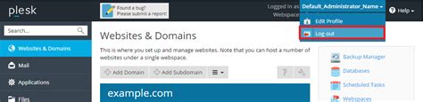 Managing Your User Account Plesk Onyx Documentation