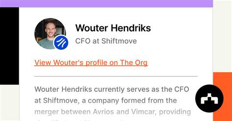 Wouter Hendriks Cfo At Shiftmove The Org