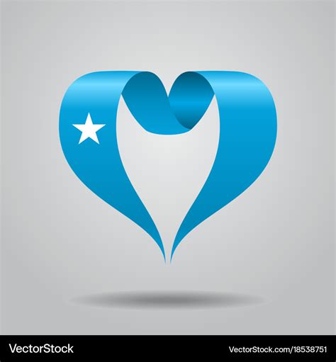 Somalian Flag Heart Shaped Ribbon Royalty Free Vector Image