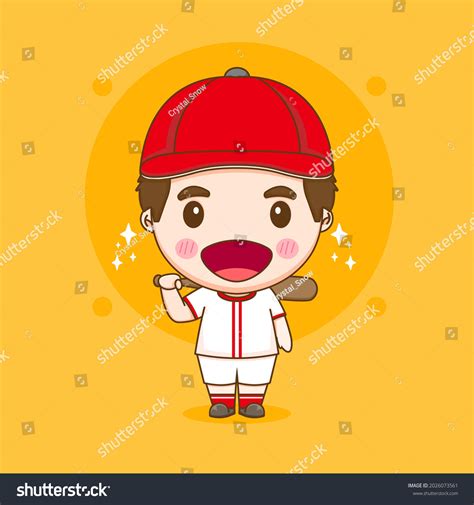 Cute Baseball Player Chibi Character Illustration Stock Vector Royalty Free 2026073561