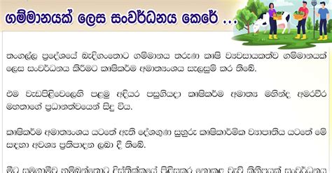 කෘෂිකර්ම දෙපාර්තමේන්තුව 3 බැදිගංතොට ගම්මානය තරුණ කෘෂි ව්‍යවසායකත්ව