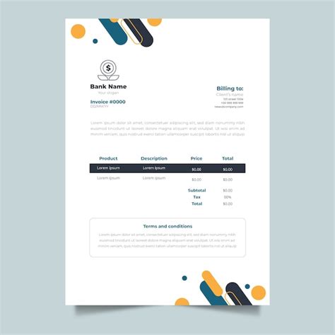 Free Vector Invoice Template For Bank And Finance