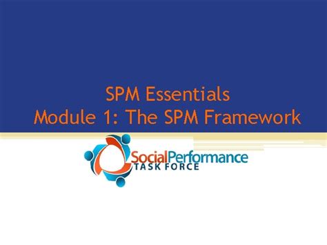 Spm Essentials Module 1 The Spm Framework Photo