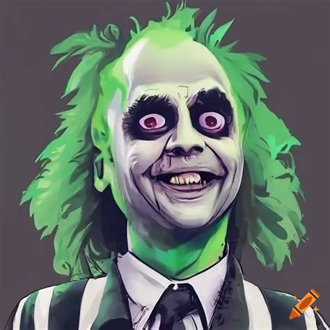 Cartoonish Depiction Of Beetlejuice From The Movie On Craiyon