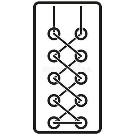 Lacing Pattern Icon Shoe String Symbol Crisscross Tied Design Vector