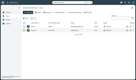 Settings OpenCloud Docs