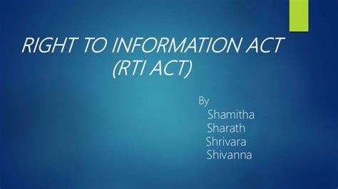 Rti Right To Information Act Rti Act