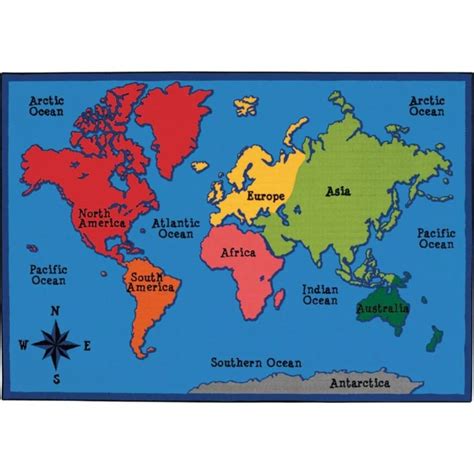 World Map Classroom Rug Prosensoryedge
