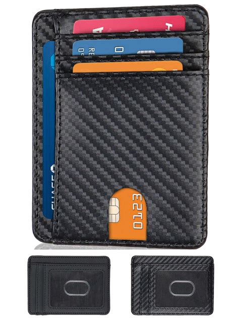 Deago Slim Minimalist Front Pocket RFID Blocking Card Holder Leather Wallets For Men Women