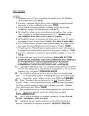 CIS 100 Test Review Pdf TEST REVIEW M1U5 2 1 Software On The IPhone Is Updated Frequently