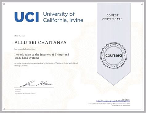 Allu Sri Chaitanya On Linkedin Coursera Ucirvine Internetofthings Embeddedsystems