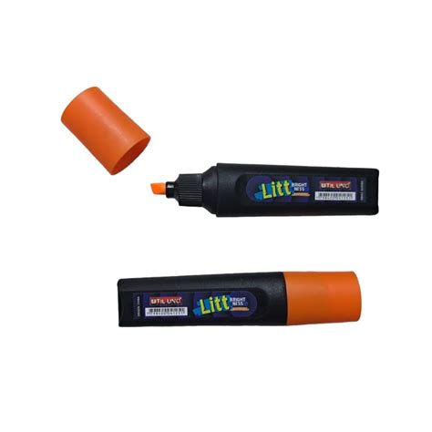 Resaltador Chato Cuerpo Negro Naranja X U Util Uno Distribuidora La Colo