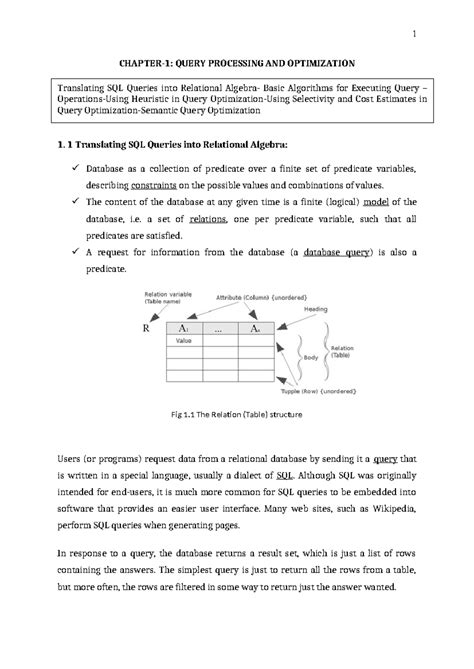 Chapter 1 Adb Hello Chapter 1 Query Processing And Optimization 1 1 Translating Sql