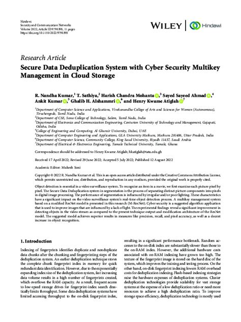 Pdf Secure Data Deduplication System With Cyber Security Multikey