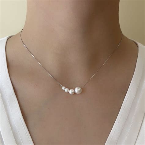 Sterling Silver Real Fresh Water Pearl Necklace Rope Chain Small Pearl