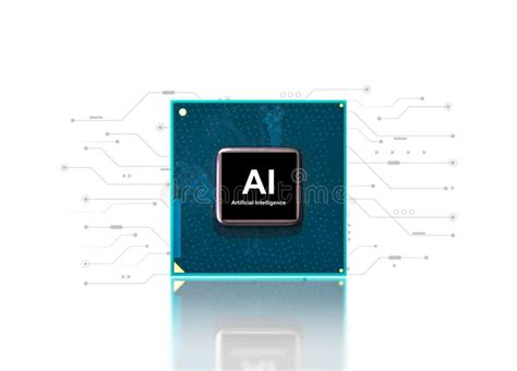 Artificial Intelligence Robot Chip Isolated White Background Stock