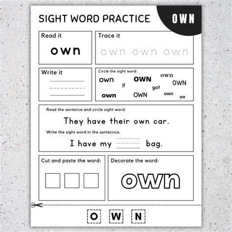 Third Grade Sight Words 3rd Grade Sight Words Worksheets [set 1