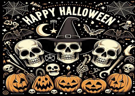 Ai Generated Happy Halloween Skull S Background A Happy Halloween