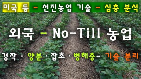 239 自然農 배우기 15 미국 등 외국 무경운 토양 농사 No Till 농업 경작ㆍ양분ㆍ잡초ㆍ병해충 기술