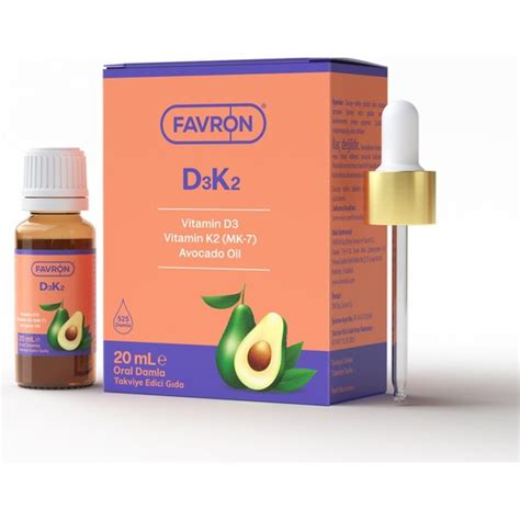 Favron D3K2 Vitamin D3 ve K2 Damla Takviye Edici Gıda 20 ml Fiyatı