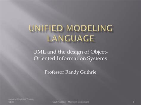 PPT Unified Modeling Language PowerPoint Presentation Free Download ID 1610092