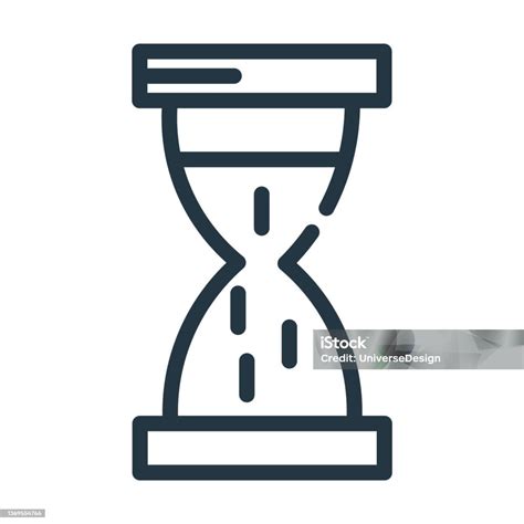 모래 시계는 거의 얇은 라인 아이콘을 마무리합니다 측정 개념 격리 윤곽선 기호에서 선형 아이콘을 크게 측정합니다 웹 디자인 및 앱에 대한 벡터 그림 기호 요소입니다 0명에