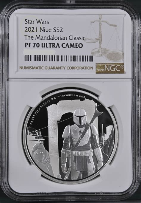 2021 Niue Star Wars The Mandalorian Classic 1oz Silver Coin Ngc Pf 70