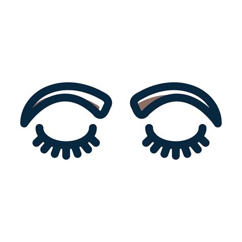 Eyebrow Vector Thick Line Filled Dark Colors 34066741 Vector Art At