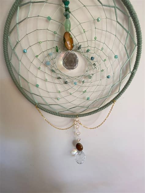 Green Sun Catcher With Two Crystal Balls Etsy