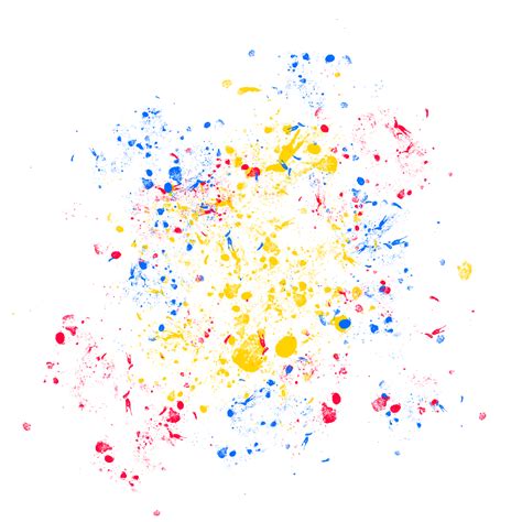 Colorful Water Color Paint Splatter Effect Yellow Red And Blue Colors Png