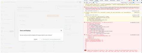 Stuck After Clicking Save And Deploy In Data Modeling After Updating Schema It Doesnt