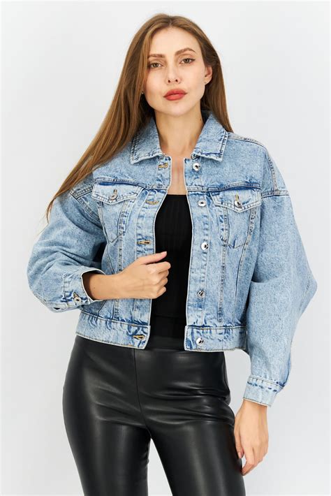 Buy Dont Call Me Jennyfer Women Washed Denim Jacket Light Blue Online