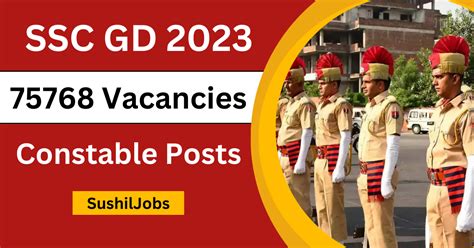 SSC GD 2023 Notification For 75768 Vacancies For Constable Posts Sushil Jobs Sushil Jobs