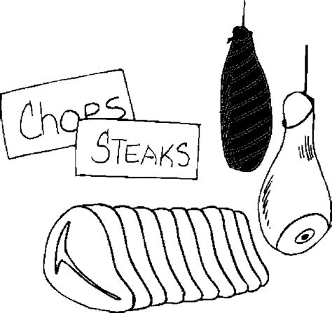 Cartoon Steak Coloring Pages