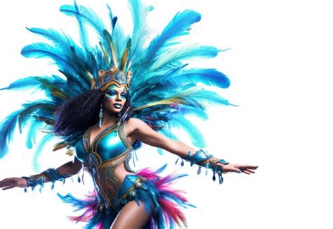 Brazilian Wearing Samba Costume Premium Ai Generated Image