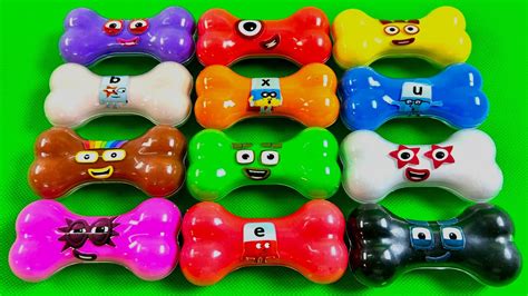 Numberblocks And Alphablocks Asmr Video Looking Slime With Bone Coloring Satisfying Youtube