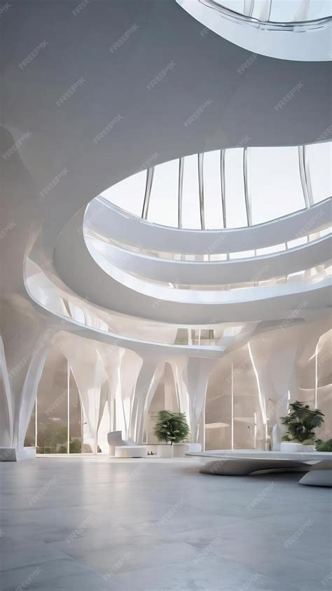 Premium Ai Image Abstract White Circular Architecture Concave And