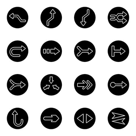 premium vector pack of directional arrows solid icons