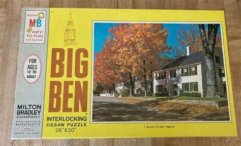 Milton Bradley Big Ben Jigsaw Puzzle 1000 Pc 9 AUTUMN IN NEW ENGLAND