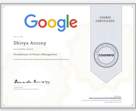 Dhivya Antony On Linkedin Successfully Completed Foundation Of Project Management Authorized By