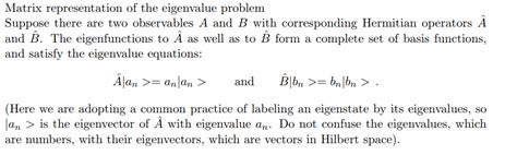 Solved Matrix Representation Of The Eigenvalue Problem