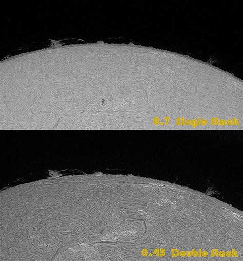 Double Stack Vs Single Stack Comparison 150mm Solar Observing And