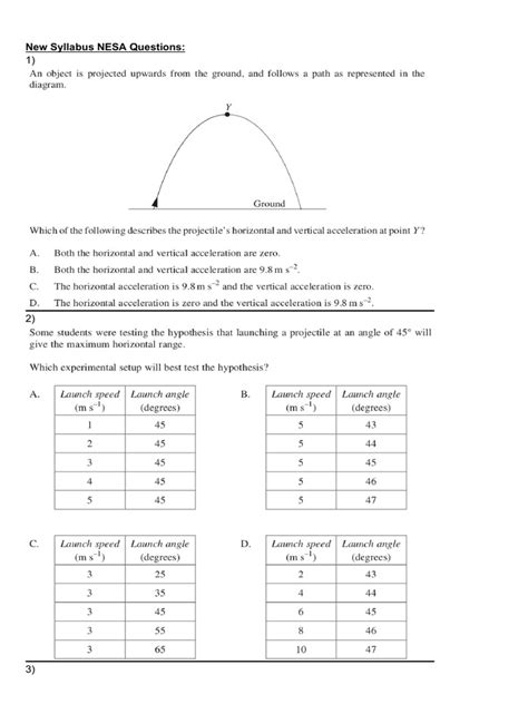 5 1 Questions Projectile Motion Questions 2001 2020 Pdf
