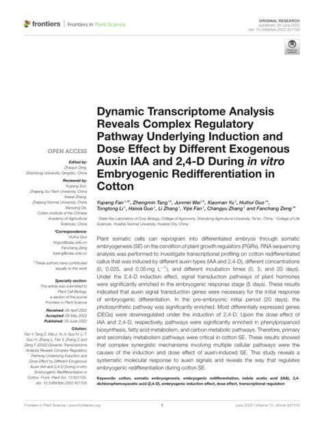 Pdf Dynamic Transcriptome Analysis Reveals Complex Regulatory Pathway Underlying Induction And