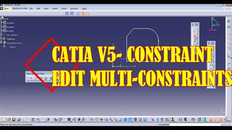 catia edit multi constraints in catia v5 youtube