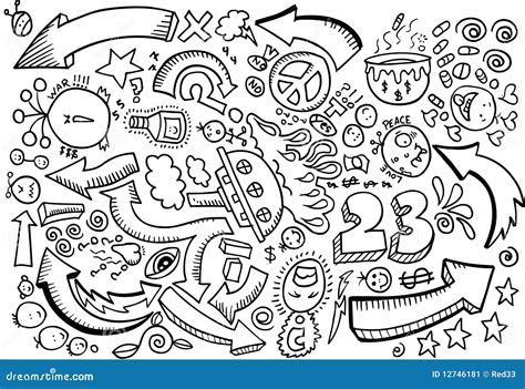 De Vector Van De Tekening Van De Schets Van De Krabbel Vector