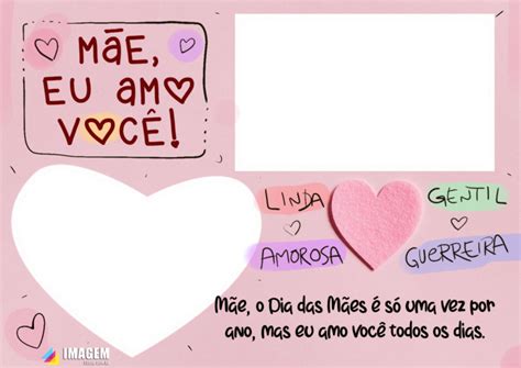 Moldura De Feliz Dia Das Mães Para Montagem De Fotos Imagem Legal